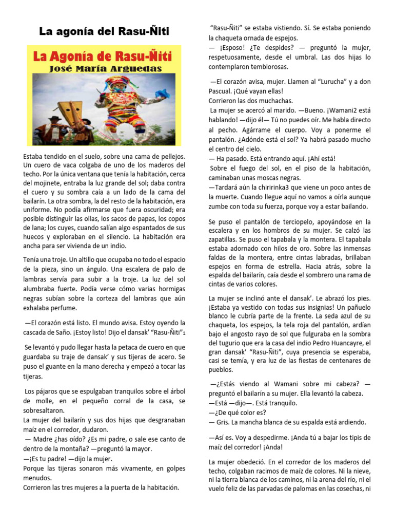 LA GONÍA DE RASU ÑITI . 2DO AÑO | PDF