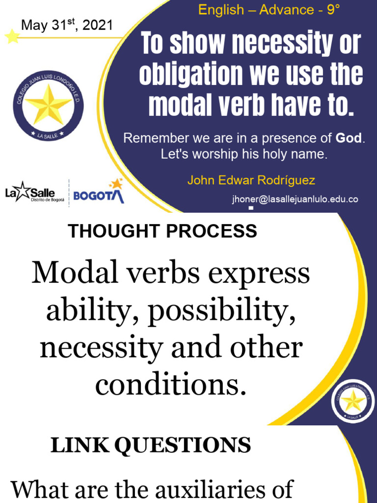 Second Term - Modal Verbs - 310521 | PDF | Verb | Wedding