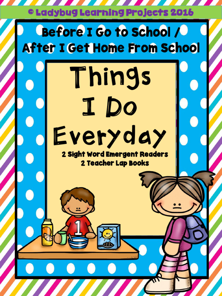 Things IDo Everyday ASight Word Emergent Reader Bundle Teacher Lap ...