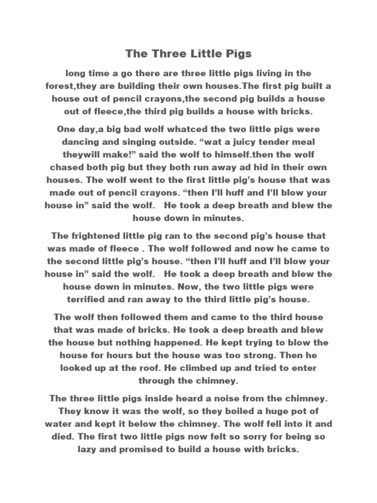 The Three Little Pigs: A Classic Tale | PDF