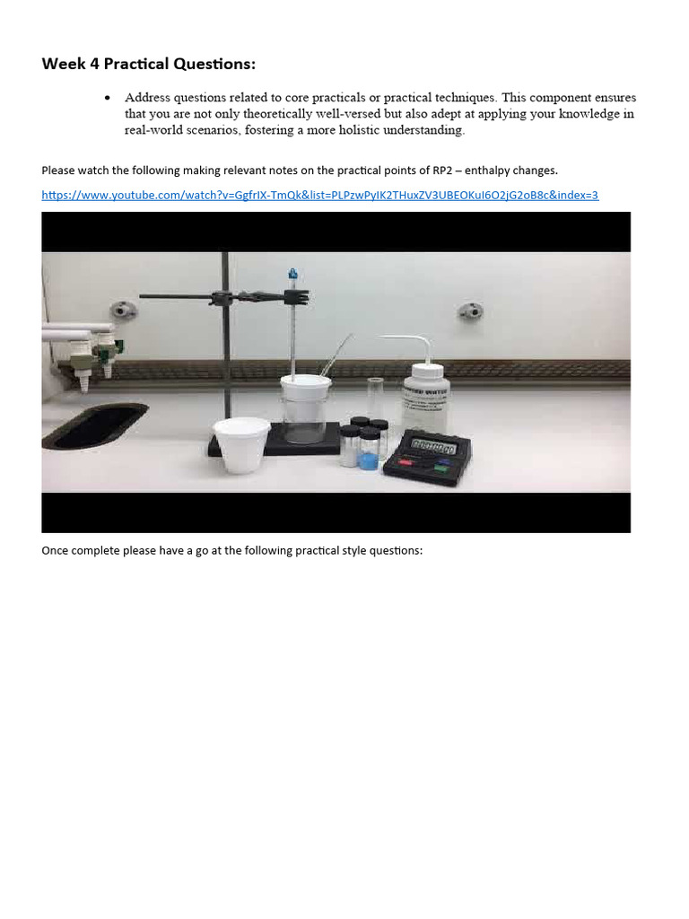 Week 4 - Core Practical Techniques | PDF | Thermometer | Temperature