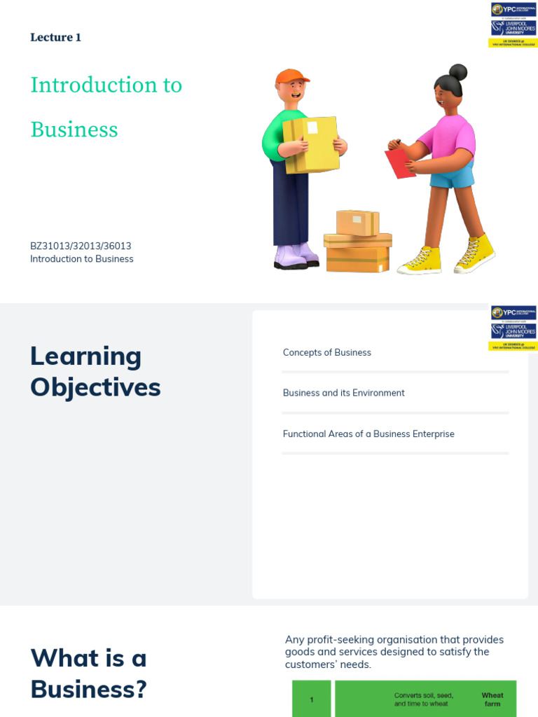 1 Lecture 1 - Introduction to Business | PDF | Business | Human Resources