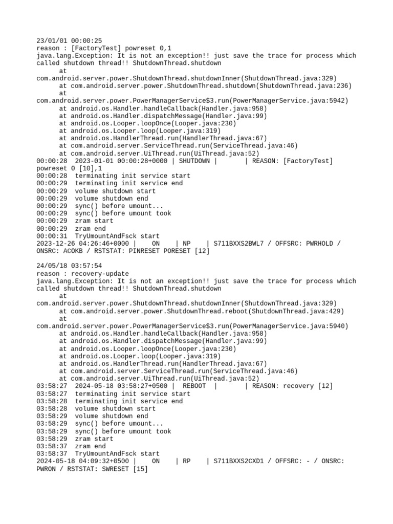 Power Off Reset Reason | PDF | Java (Programming Language) | Oracle ...