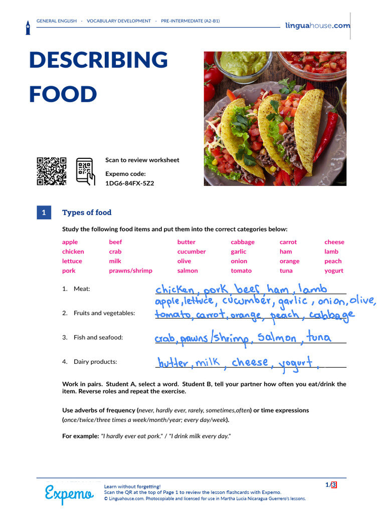 Describing Food British English Student | PDF | Foods | Cuisine