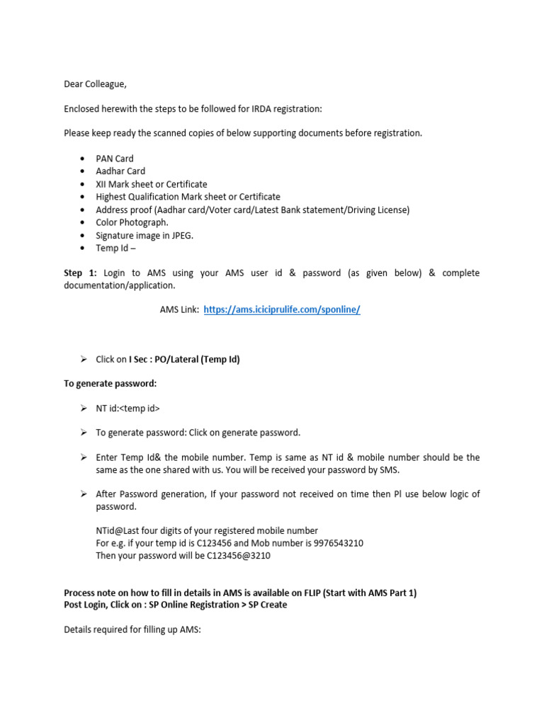 IRDA Registration Process Campus Lateral Candidates 2024 | PDF ...