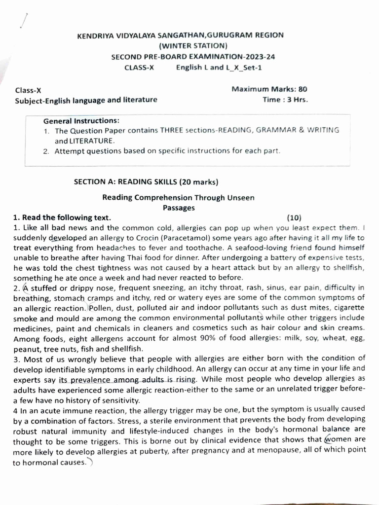 Eng Pre Board-II | PDF