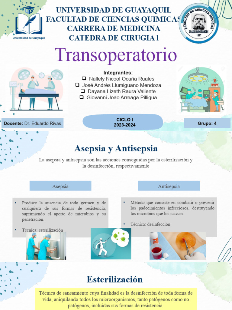 Transoperatorio | PDF | Esterilización (Microbiología) | Infección