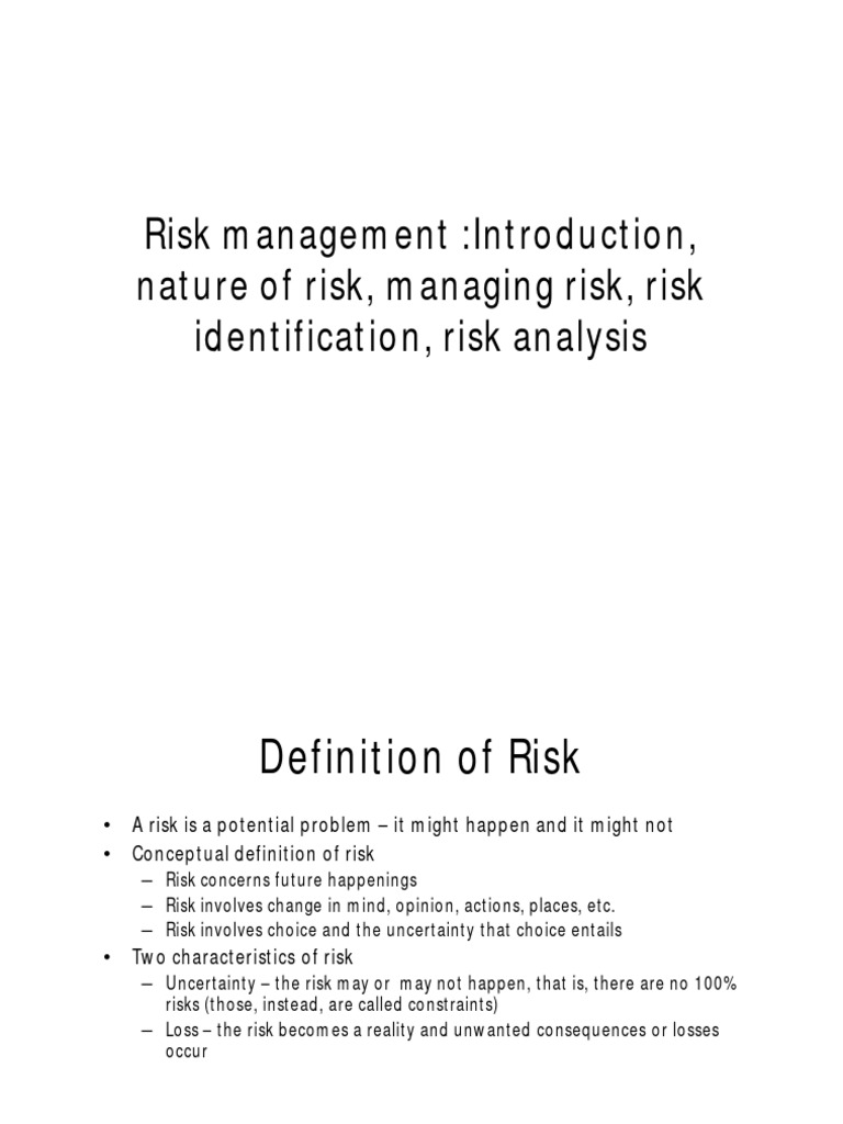 SPM Unit3 | Download Free PDF | Risk