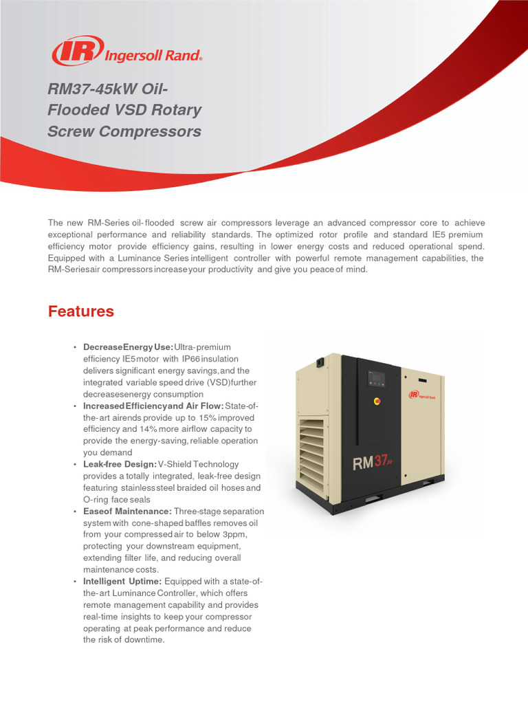 RM37-45kW-Oil-Flooded-VSD-Rotary-Screw-Compressors_en | PDF | Energy ...
