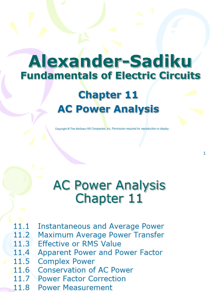 CEN 230 CH 11 Ac - Power - Analysis Modified | PDF | Ac Power | Electricity