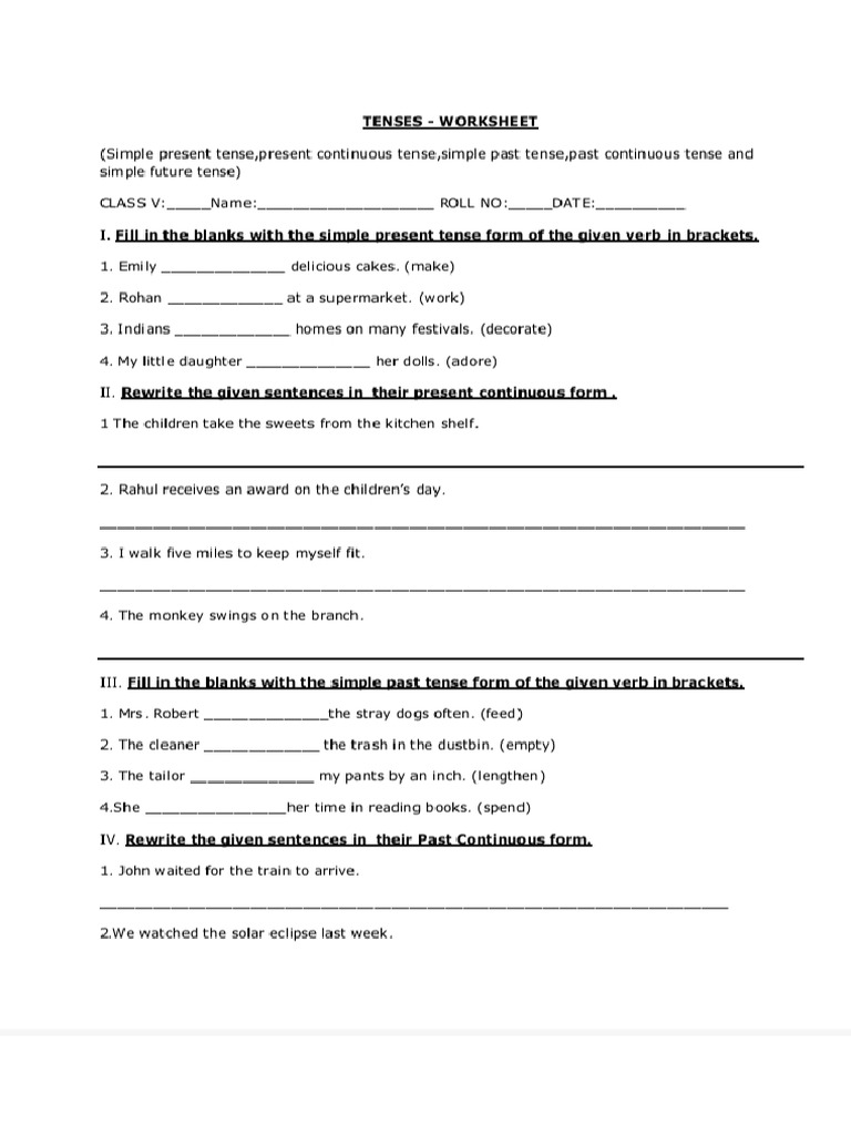 English Grammar Worksheet | PDF