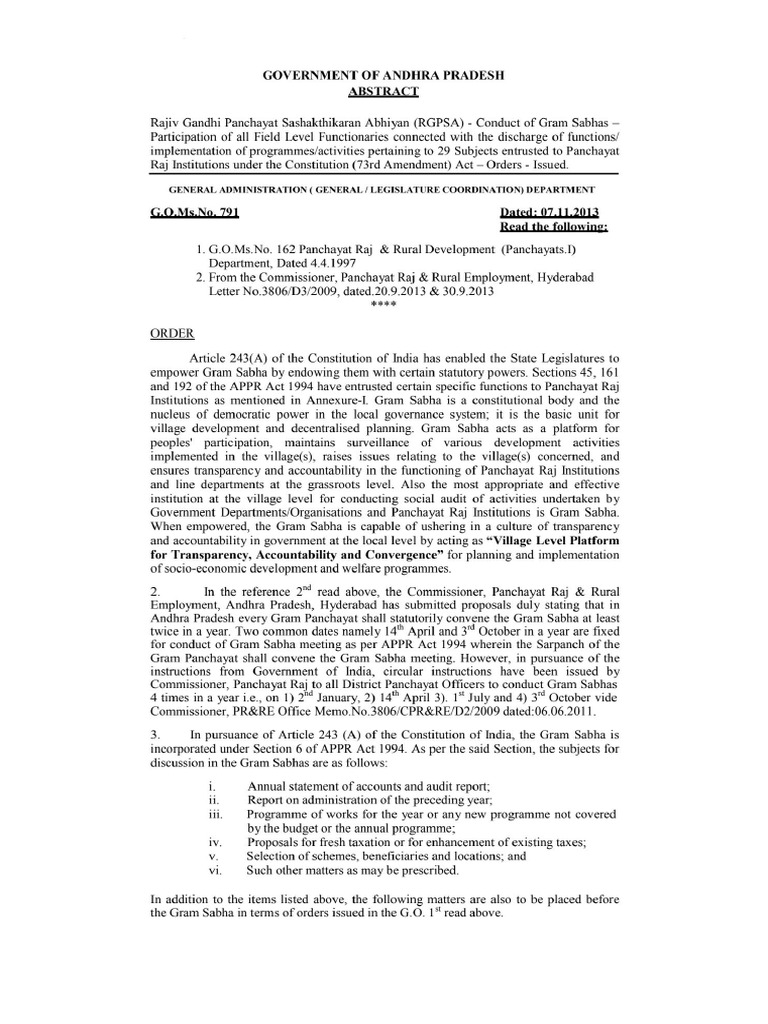 GRAMA SABHA GO.PDF | PDF