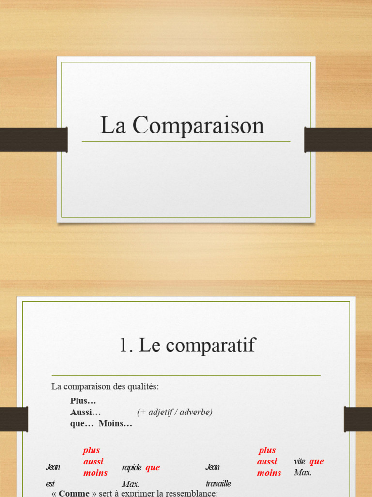 La Comparaison | PDF | Linguistique