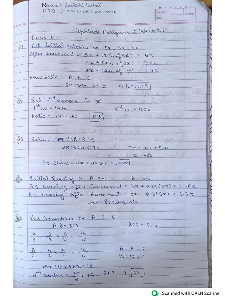 Sakshi Baheti - Aptitude Assignment 2 - Week-2 | PDF