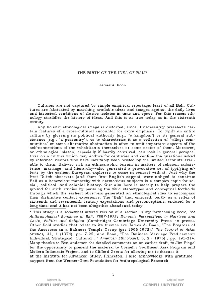The Birth of The Idea of Bali | PDF | Bali | Indonesia