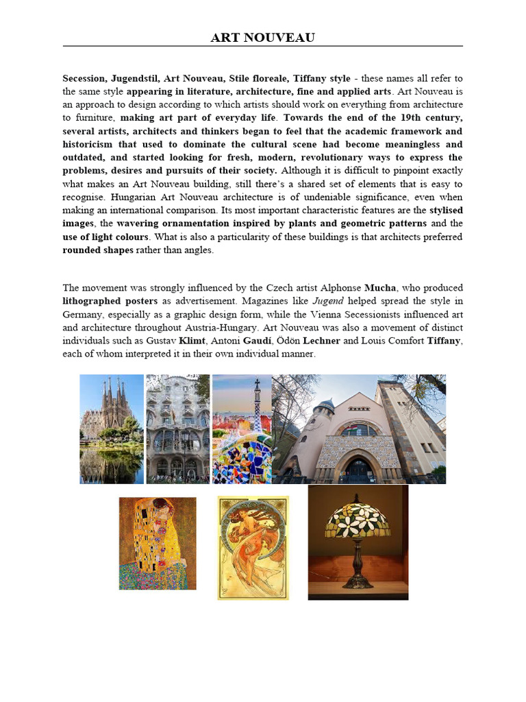 artnouveau_handout | PDF | Art Nouveau | Decorative Arts