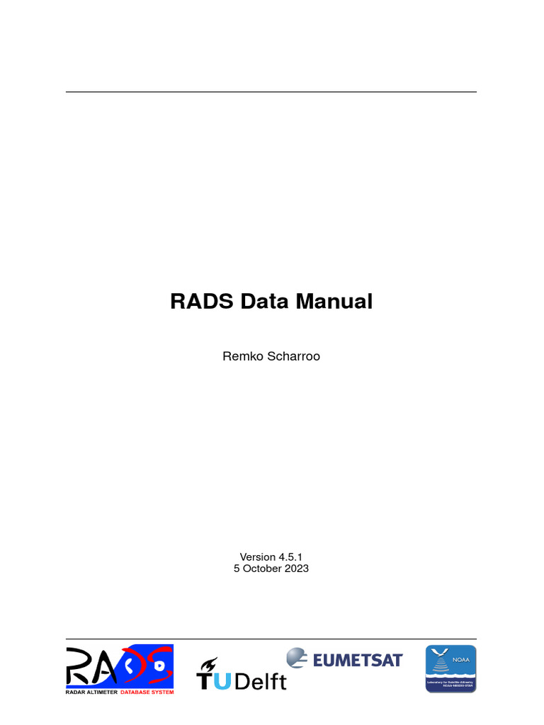 Rads4 Data Manual | PDF | Latitude | Earth Sciences