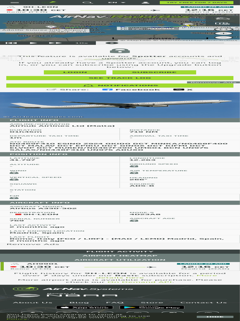 9H-LEON - A333 - Airbus A330-302 - Airhub Airlines LTD (Malta) - RadarBox Flight Tracker | PDF ...