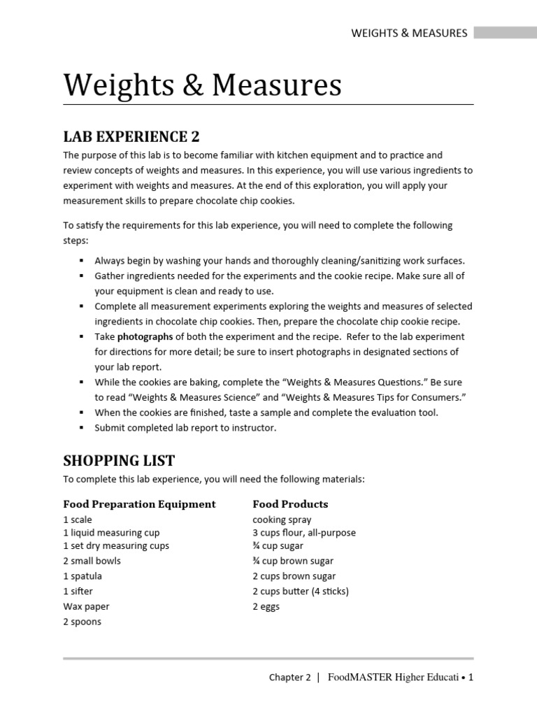 Ch2 Weights and Measures | PDF | Tablespoon | Teaspoon