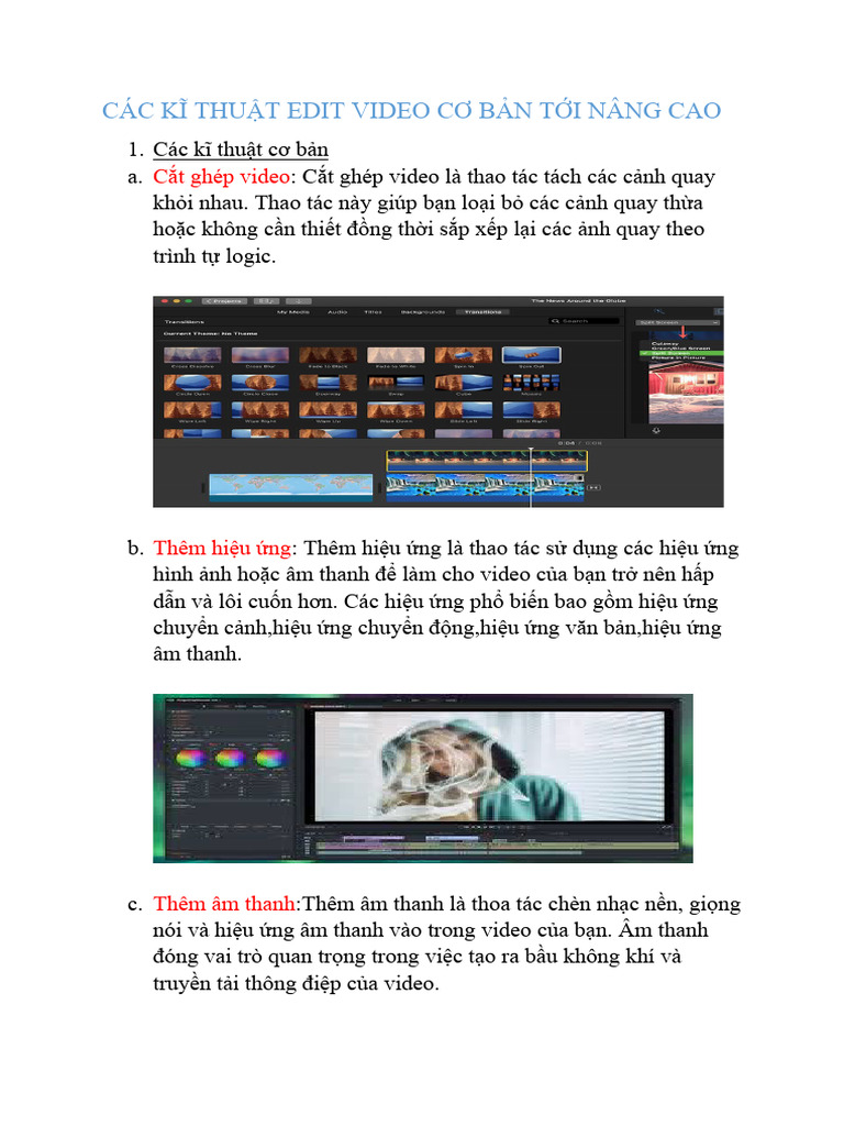 Các Kĩ Thuật Edit Video Cơ Bản Tới Nâng Cao | PDF