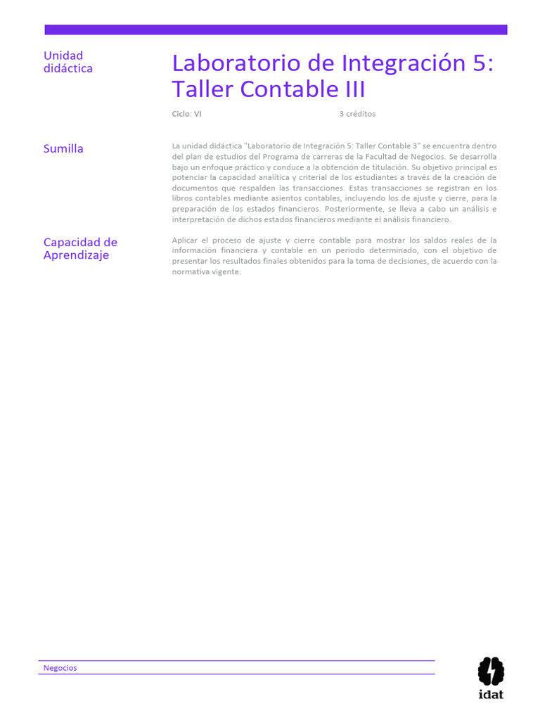 Sílabo - Taller Contable III | PDF | Contabilidad | Estado financiero