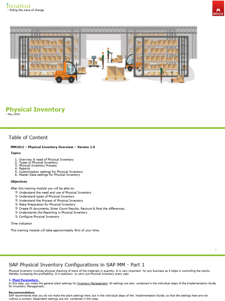 SAP MM Physical Inventory Configuration Guide | Download Free PDF | Computing