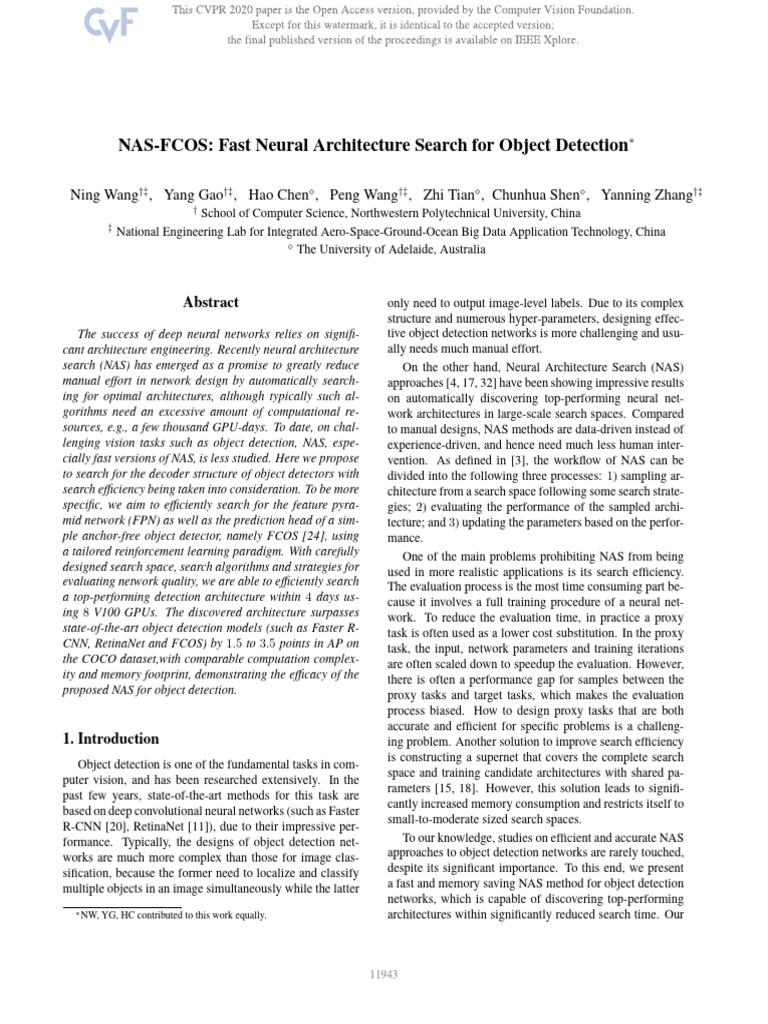 Fast NAS for Object Detection | PDF | Artificial Neural Network | Mathematical Optimization