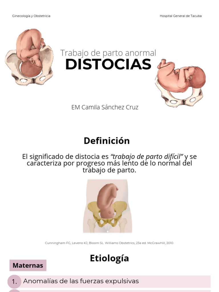 Significado y tipos de distocias | PDF | Parto | Embarazo Mamífero