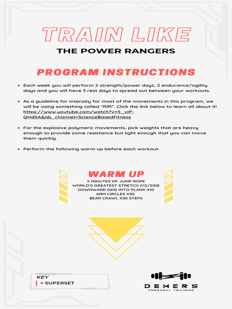 The Power Rangers Training Plan (1) | PDF | Weight Training | Physical ...