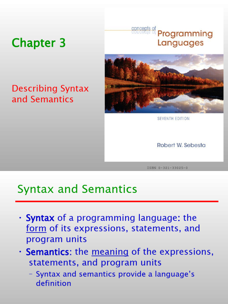 Describing Syntax and Semantics: ISBN 0-321-33025-0 | Download Free PDF | Parsing | Programming ...