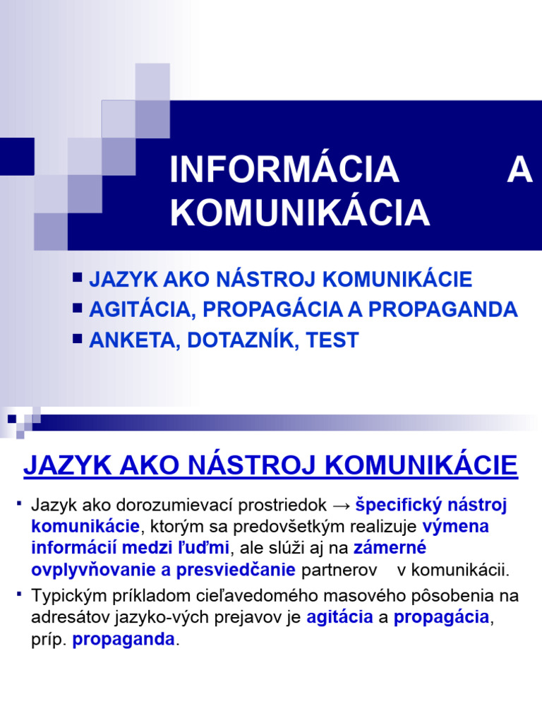 Dotazník - Informácia A Komunikácia IV | PDF