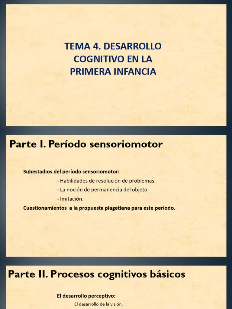 Tema 4 Desarrollo Cognitivo en La Primera Infancia | PDF | Percepción | Percepción visual