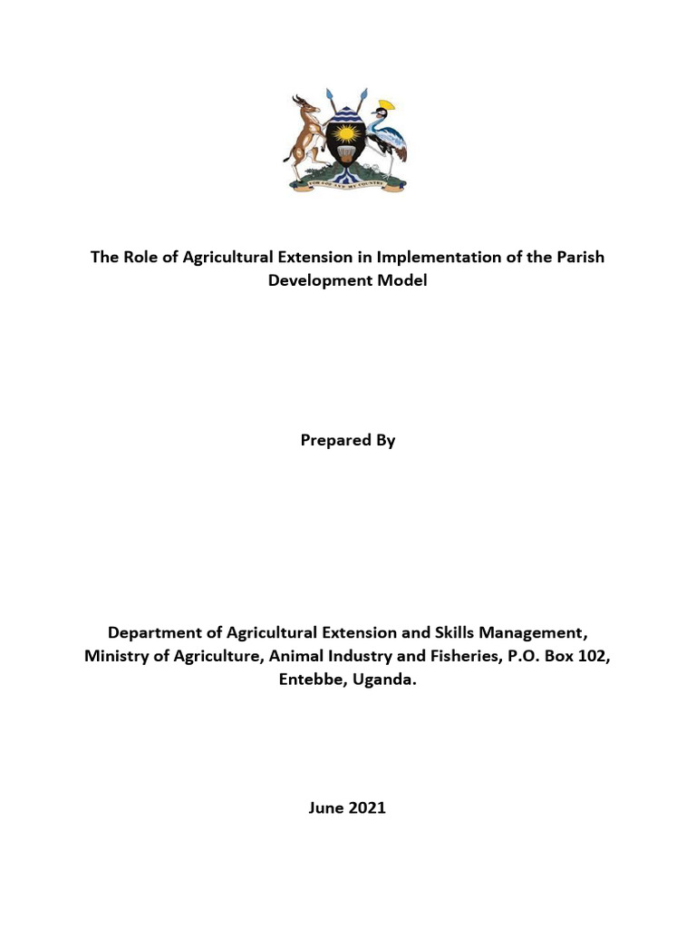 Agricultural Extension in the Parish Development Model - June 2021 ...