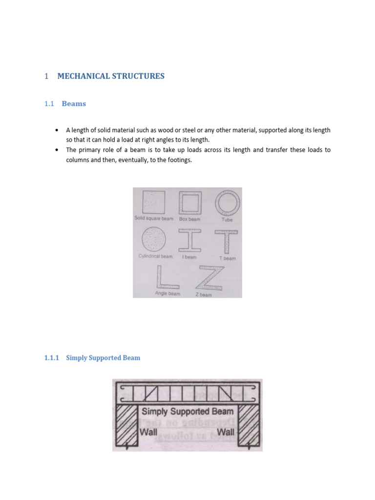 MECHANICAL STRUCTURES | Download Free PDF | Beam (Structure) | Truss