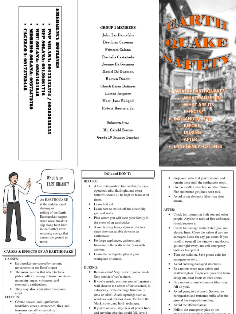 Pamphlet | PDF | Earthquakes | Geological Hazards