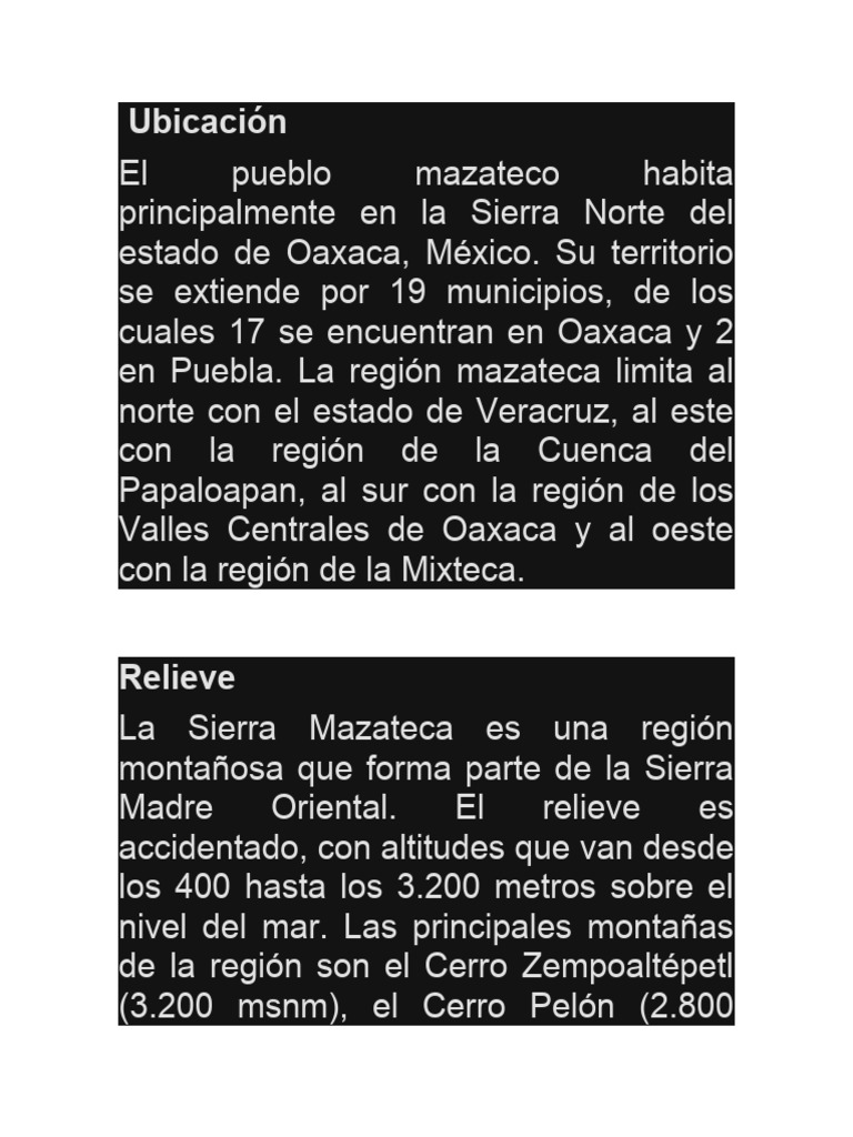 Cultura y Economía de los Mazatecos | PDF