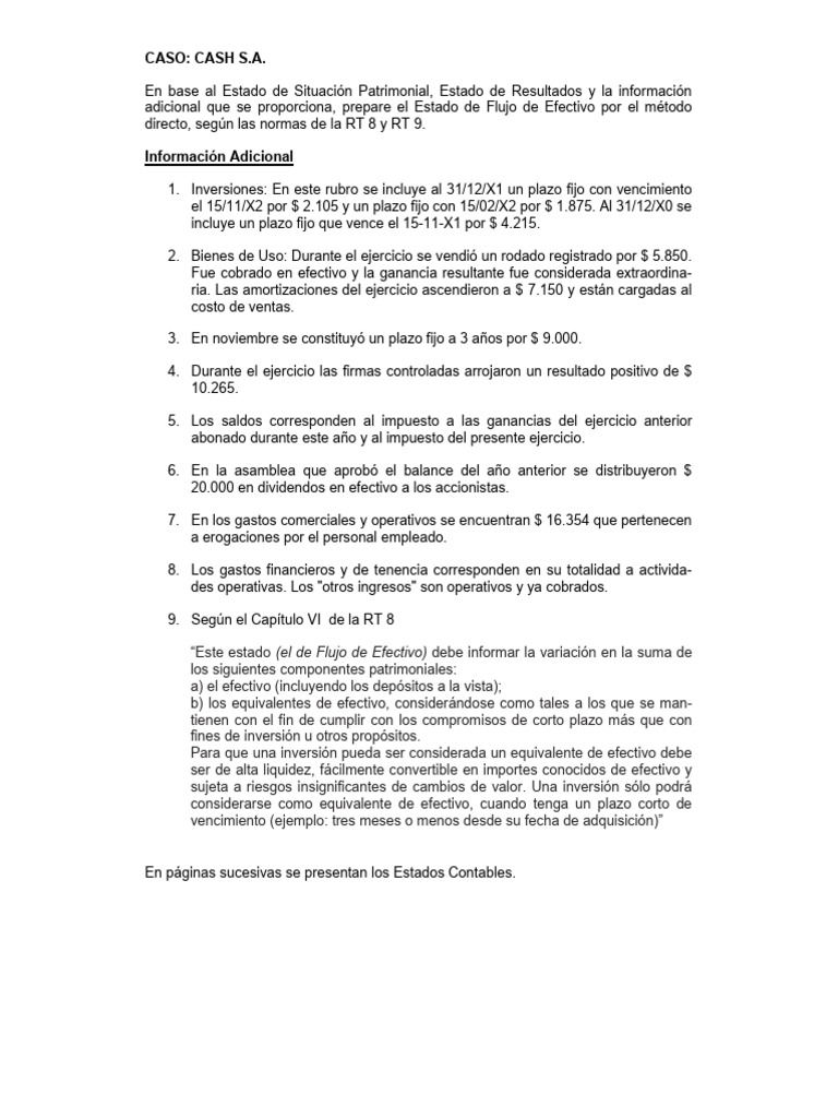 Ejercicio EFE - Enunciado | PDF | Dividendo | Contabilidad financiera