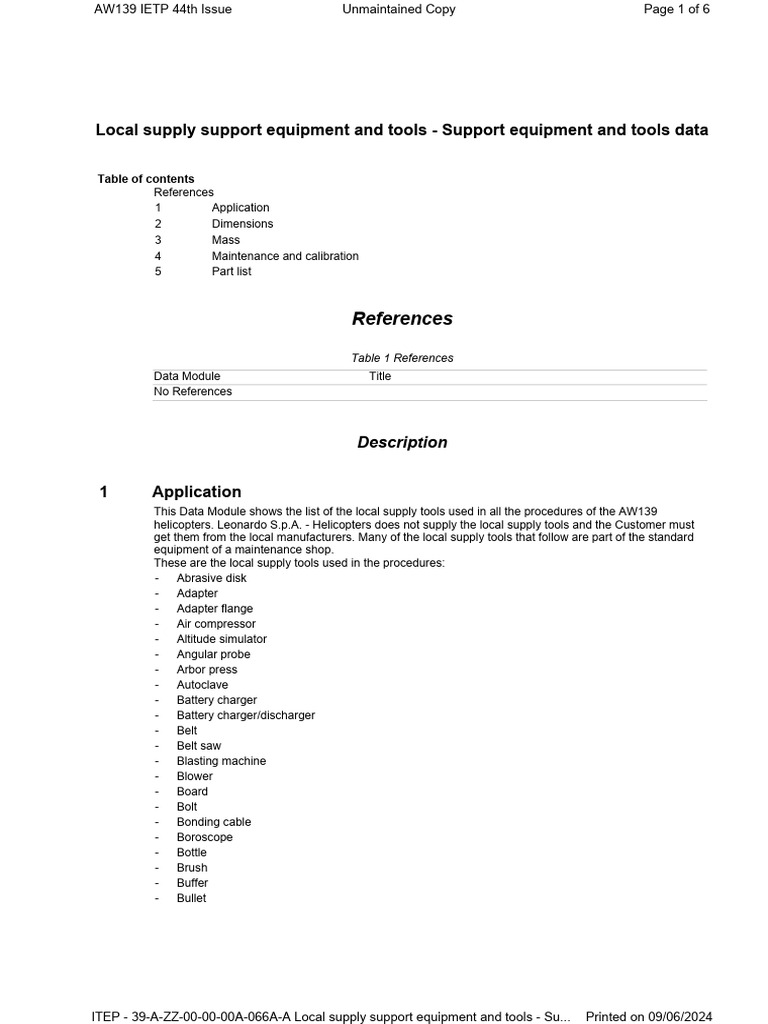 39-A-ZZ-00-00-00A-066A-A Local Supply Support Equipment and Tools | PDF | Electrical Connector ...