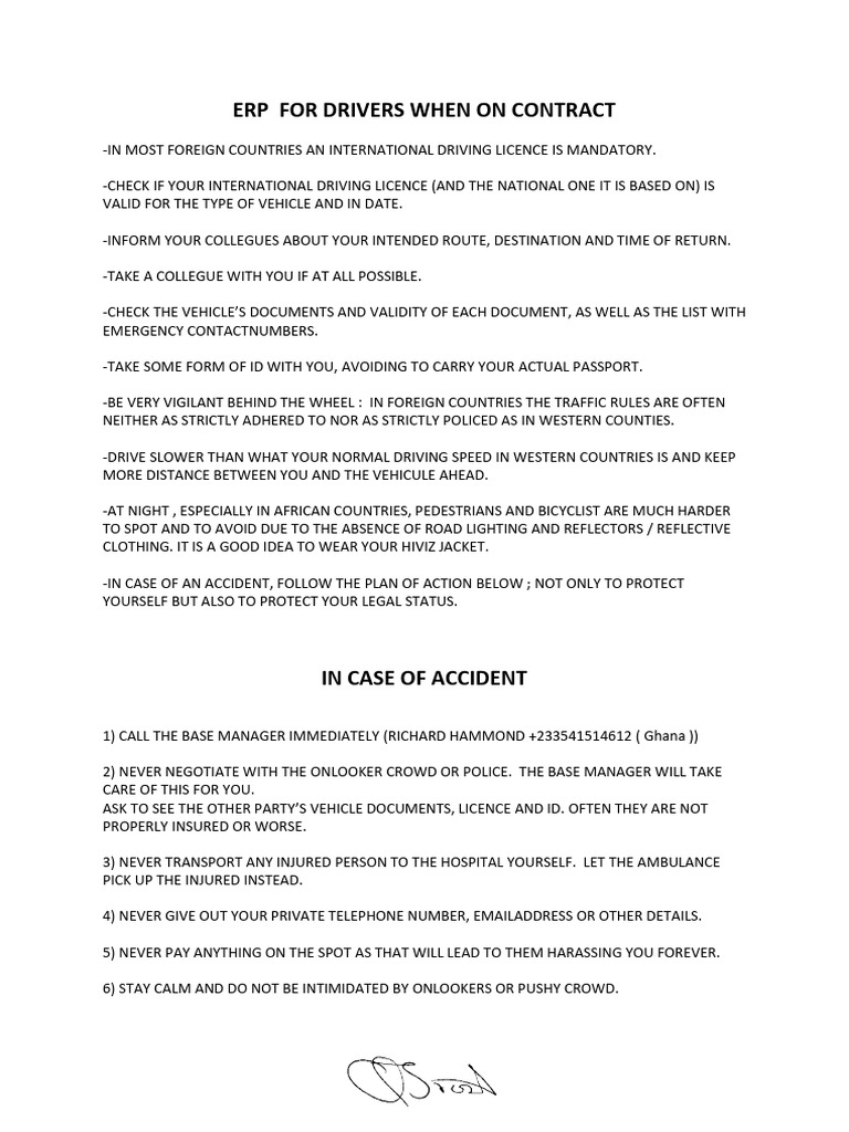 Safety Tips for Contract Drivers | PDF | Social Science