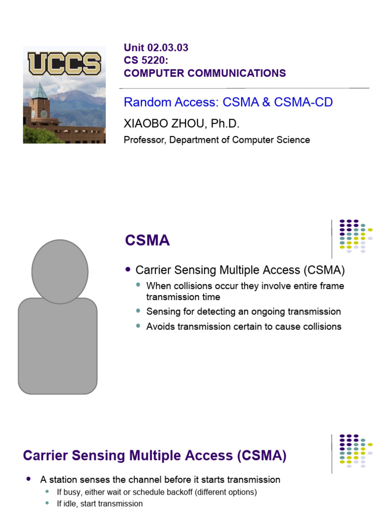 Random Access: CSMA & CSMA-CD: Unit 02.03.03 CS 5220: Computer ...