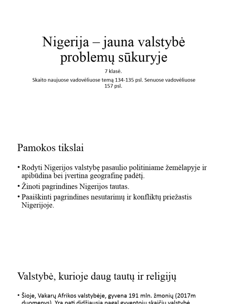 Nigerija - Jauna Valstybe Problemu Sukuryje | PDF