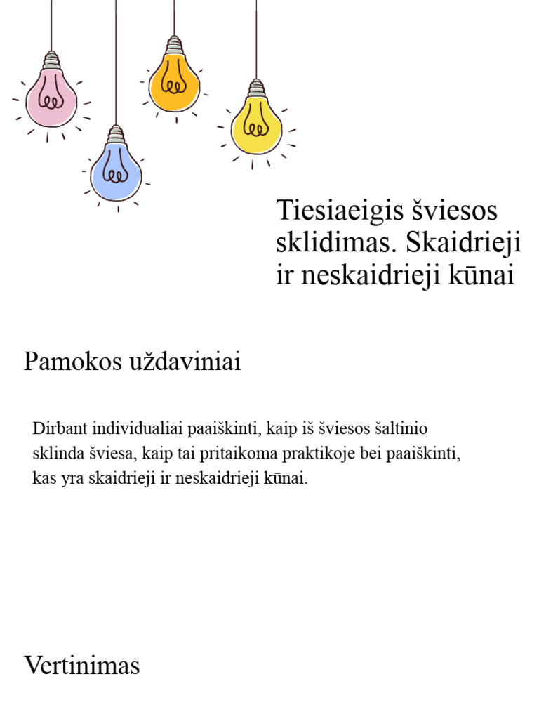 Tiesiaeigis Sviesos Sklidimas | PDF