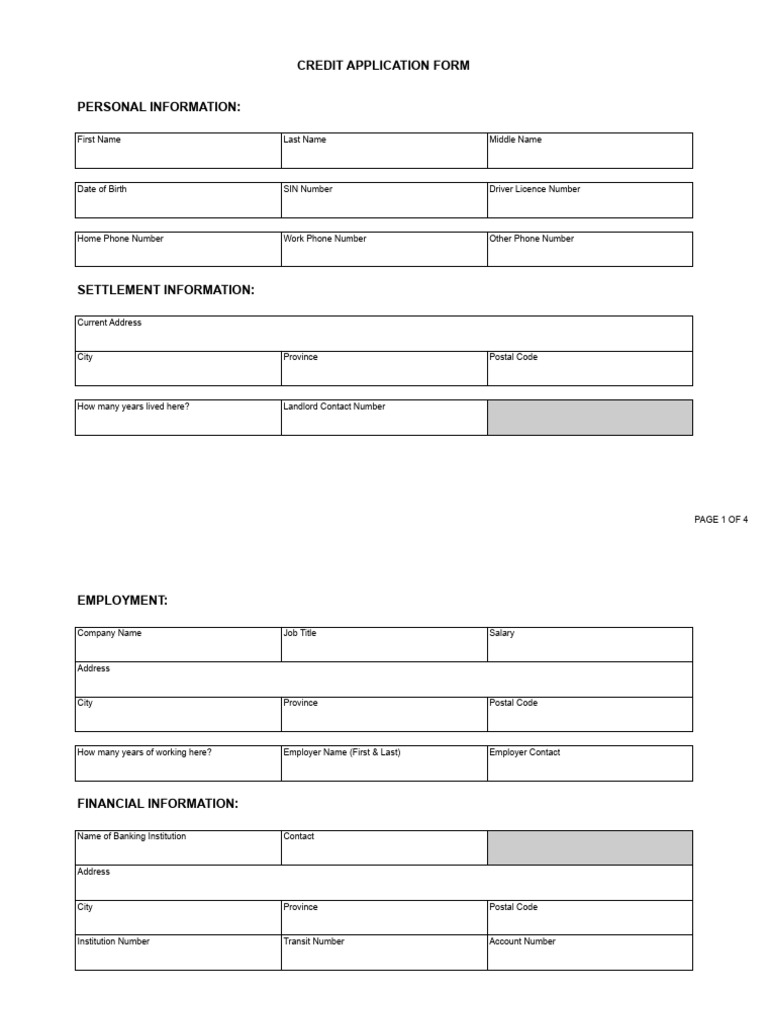 Rental-Credit Application Form - Sheet1 | PDF | Employment | Renting