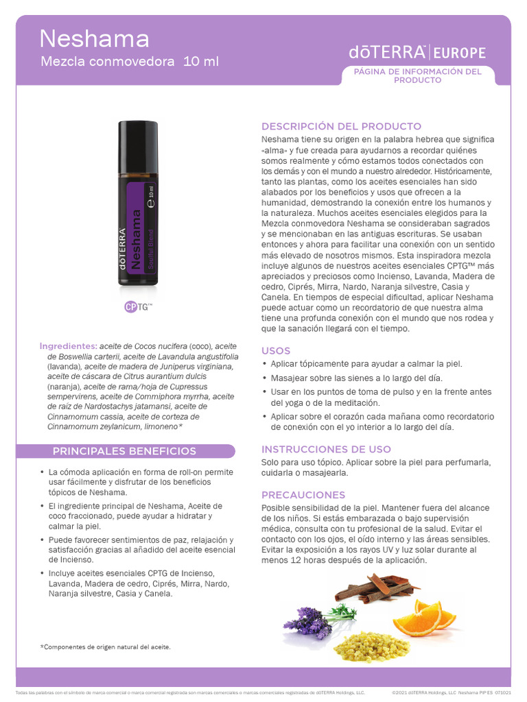 Neshama Touch Oil | PDF | Lavandula