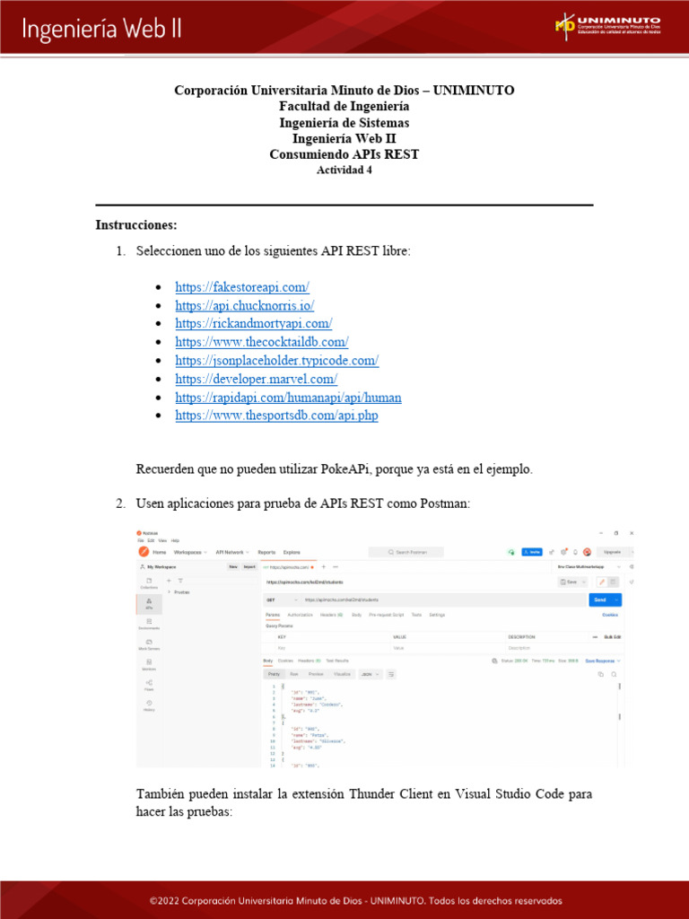 Uni2 Act4 Cons APIs REST | PDF | Informática