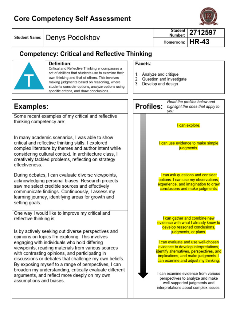 CC T Critical and Reflective Thinking | PDF | Thought | Bias