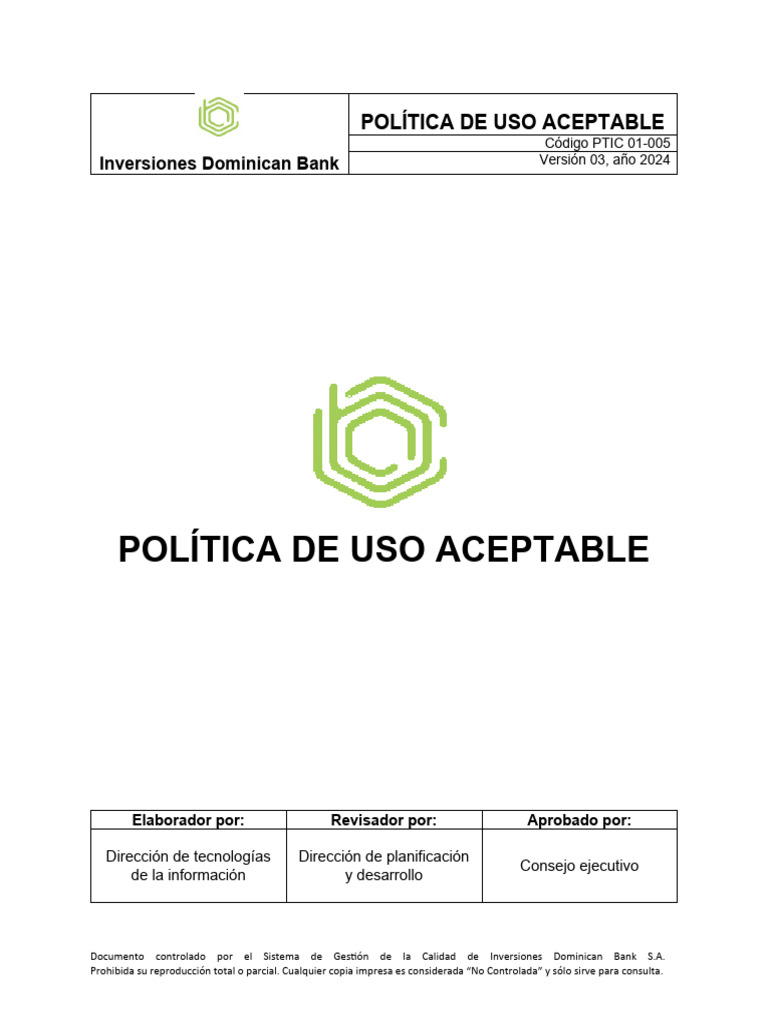 Politica de Uso Aceptable - VictorLuna | PDF | Seguridad de información ...