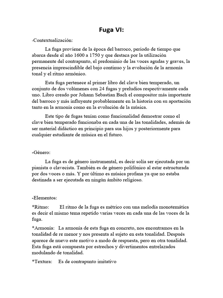 Fuga VI | PDF