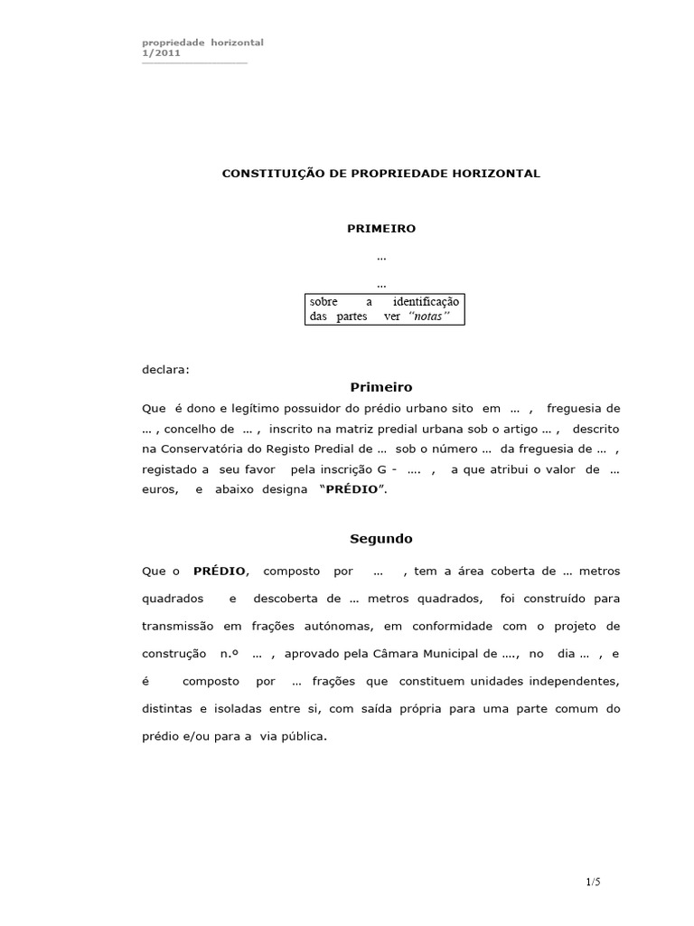 Constituição de Propriedade Horizontal | PDF | Autenticação