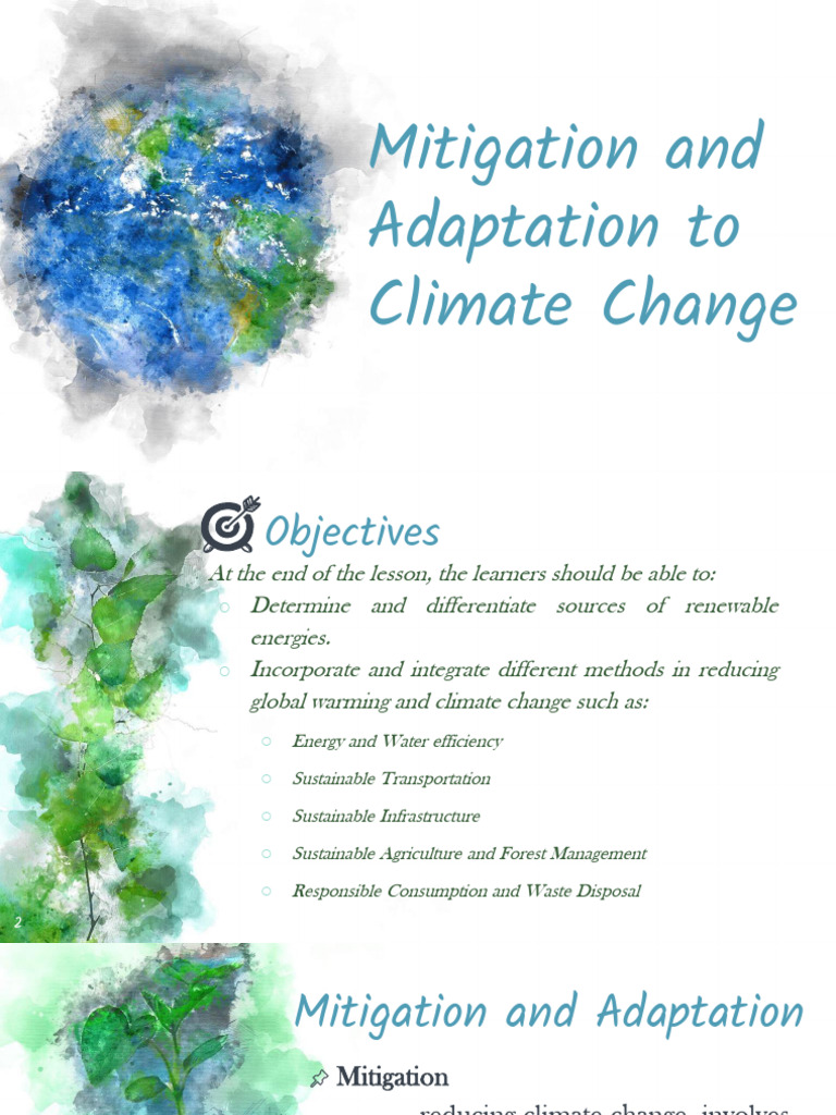 Mitigation and Adaptation To Climate Change | PDF | Renewable Energy ...